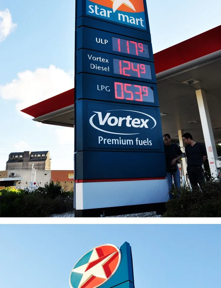Outdoor Advertising Caltex Petrol Pylon Signs with LED