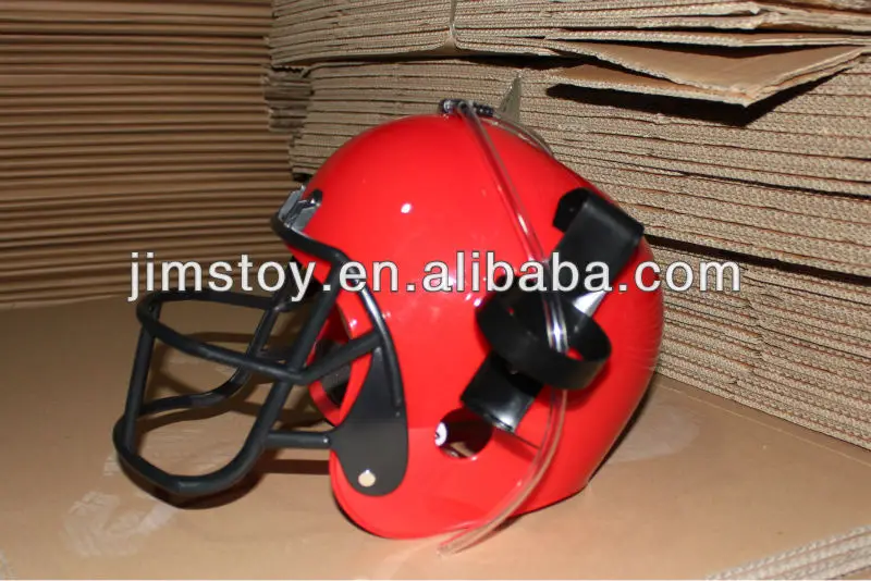 Mini Plastic Red Football Helmet - Rugby Helmet for Children