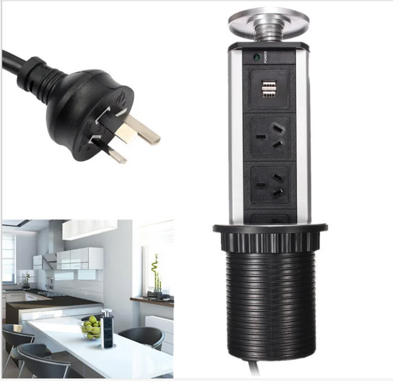 Kitchen Counter Pull Up Electrical Outlets/hidden Uk Plug Pop Up Socket ...