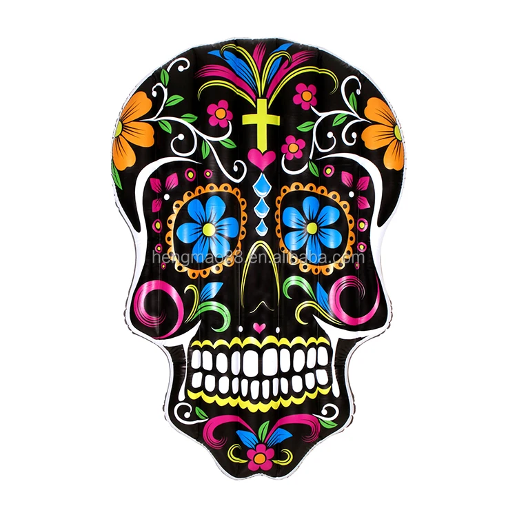 184cm Colorful Sugar Skull Pool Float Inflatable Air Mattress - Buy ...