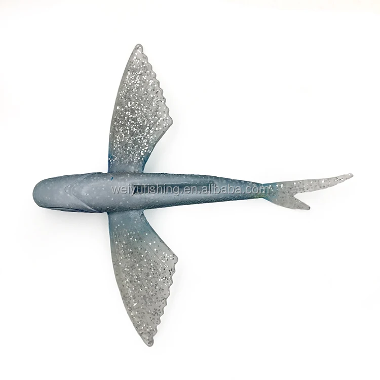 21cm Saltwater Flying Fish Bait - Rigged Soft Plastic Lures