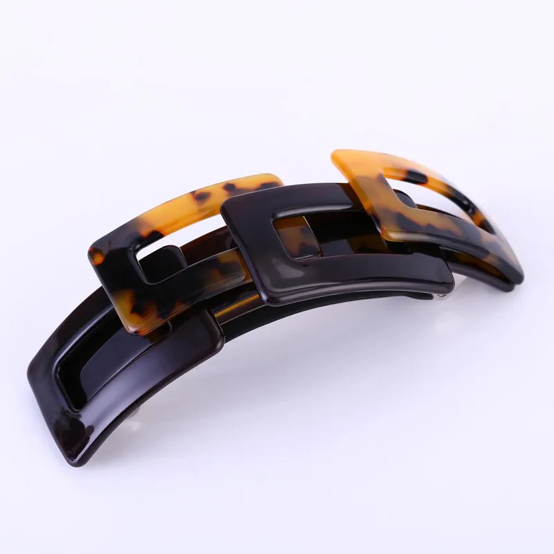 New Fashion Splicing Square Shaped Hair Clip - Vintage Acetate
