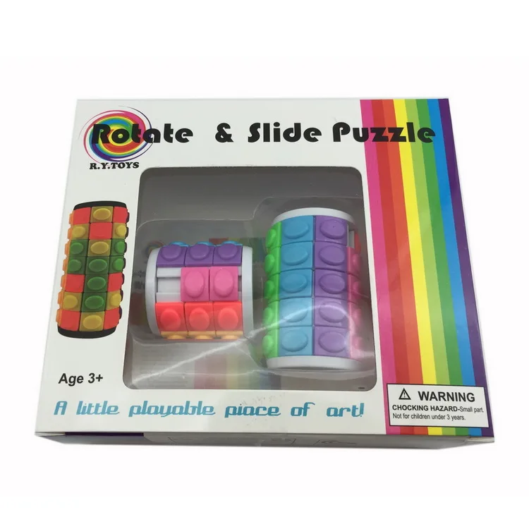 Cube Puzzle Plastic - Rotate and Slide Magic Puzzle