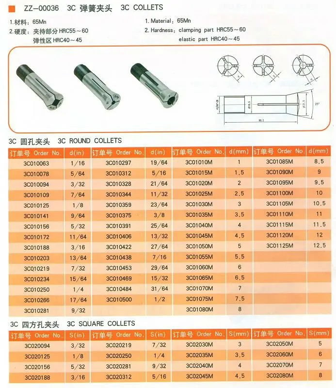 Universal 3C Collets Chuck for CNC Milling Machines - Durable Accessory ...