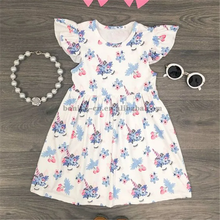 Wholesale Fashion 5 Years Toddler Girl Petal Dress Floral Pattern Baby ...