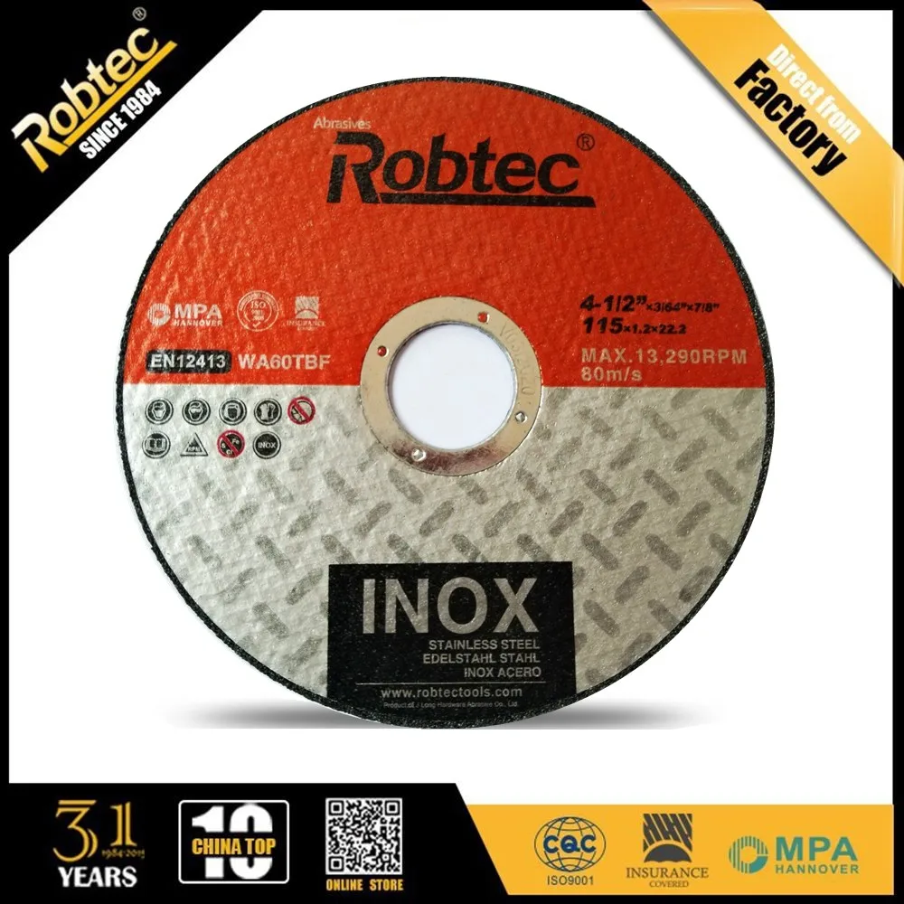 Robtec Mpa 115x1.2x22.2mm Cut Off Disc For Inox - Buy Abrasive Wheel ...