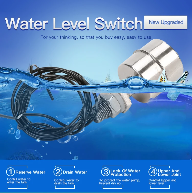 HUTO Stainless Steel Float Switch - Reliable Water Level Sensor