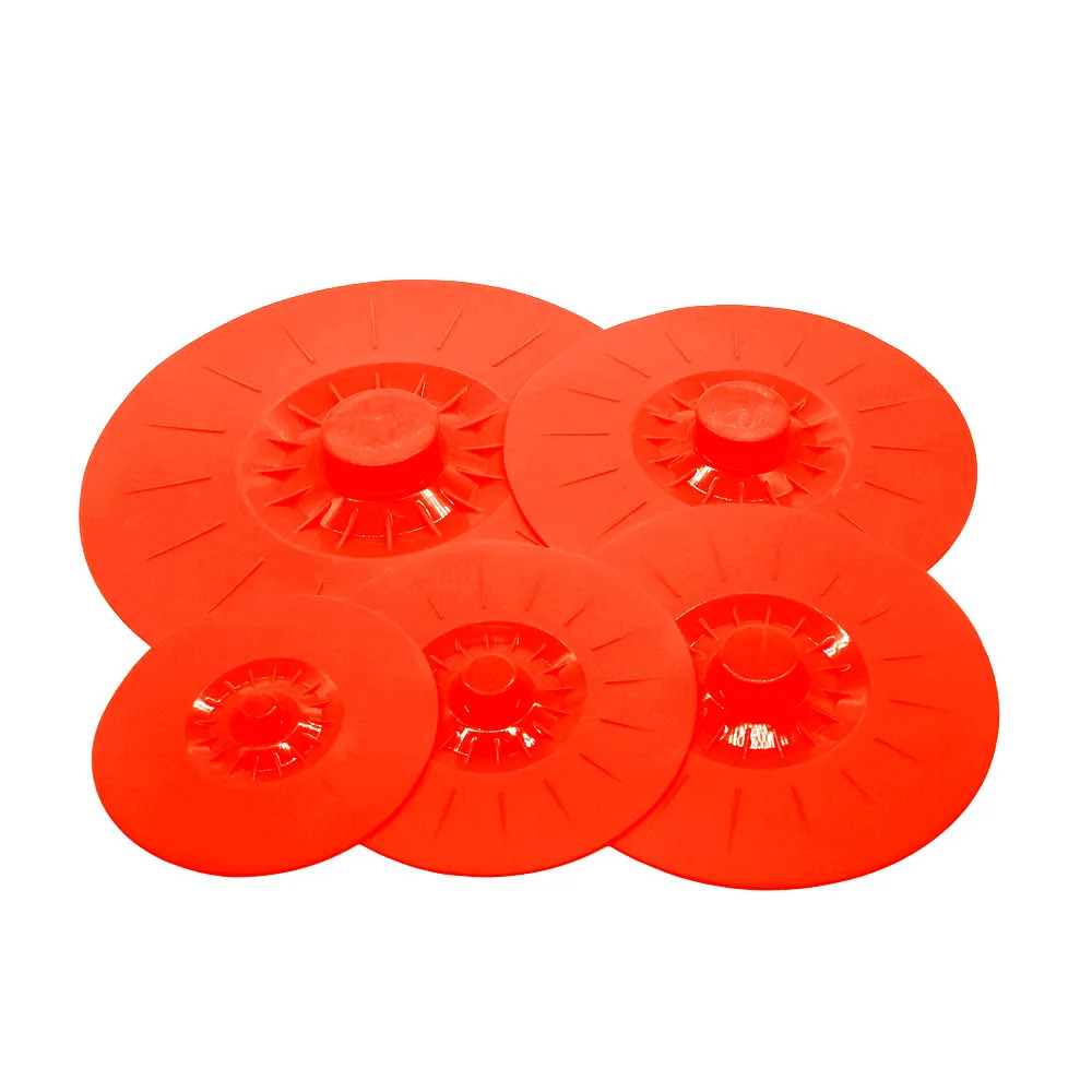 Fda Silicone Suction Lid And Food Covers Set Of 5,Fits Various Sizes Of ...