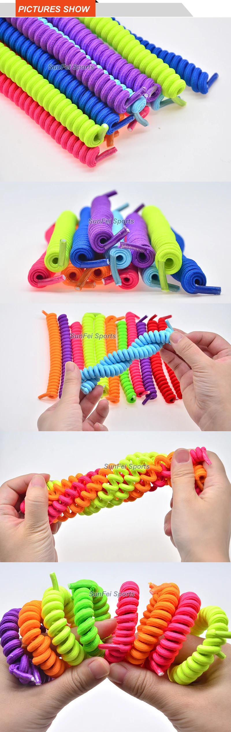 [1] Irun No Tie Spring Shoelaces Custom Quick Lock Lace 4mm Colorful ...