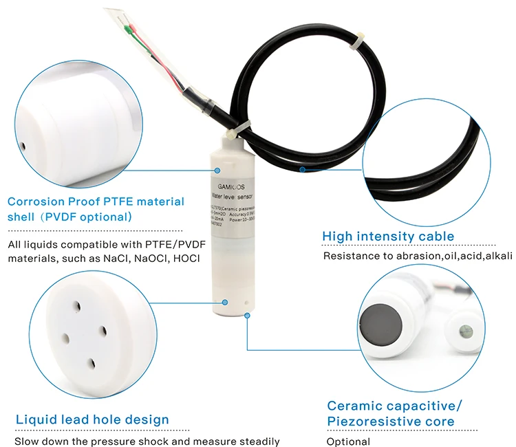 Ceramic Capacitive Water Level Sensor for Chemical Industry
