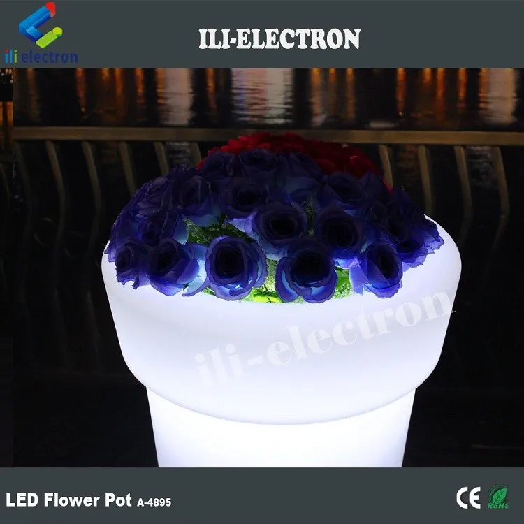 Tall Round Illuminated Led Plastic Flower Pot/flower Planter - Buy ...