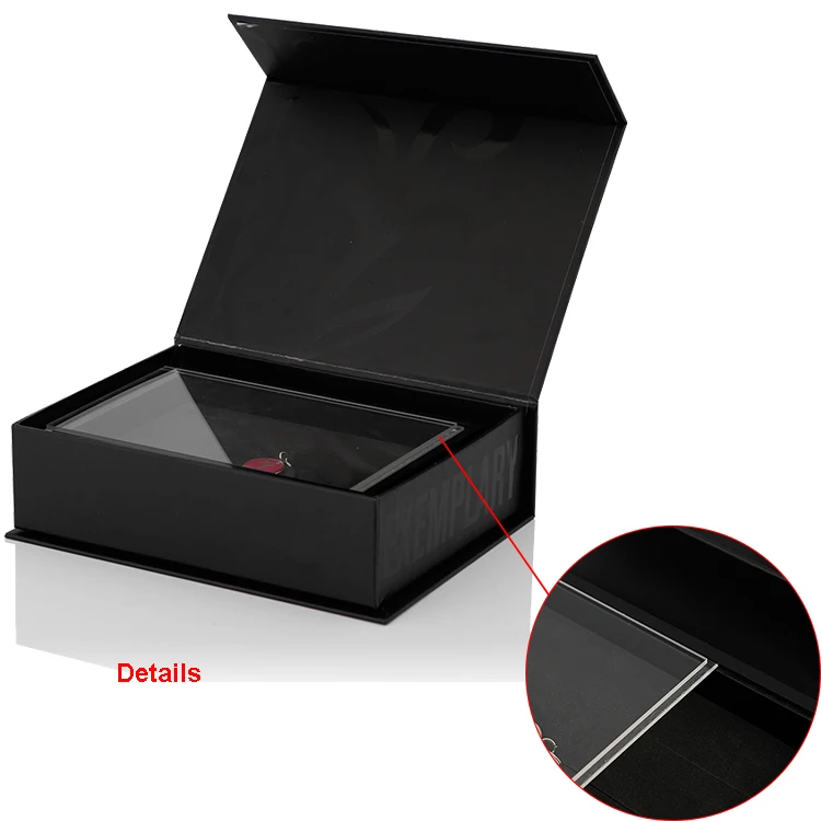 Fancy Black Custom Magnetic Lid Storage Cardboard Packaging Paper Flap ...