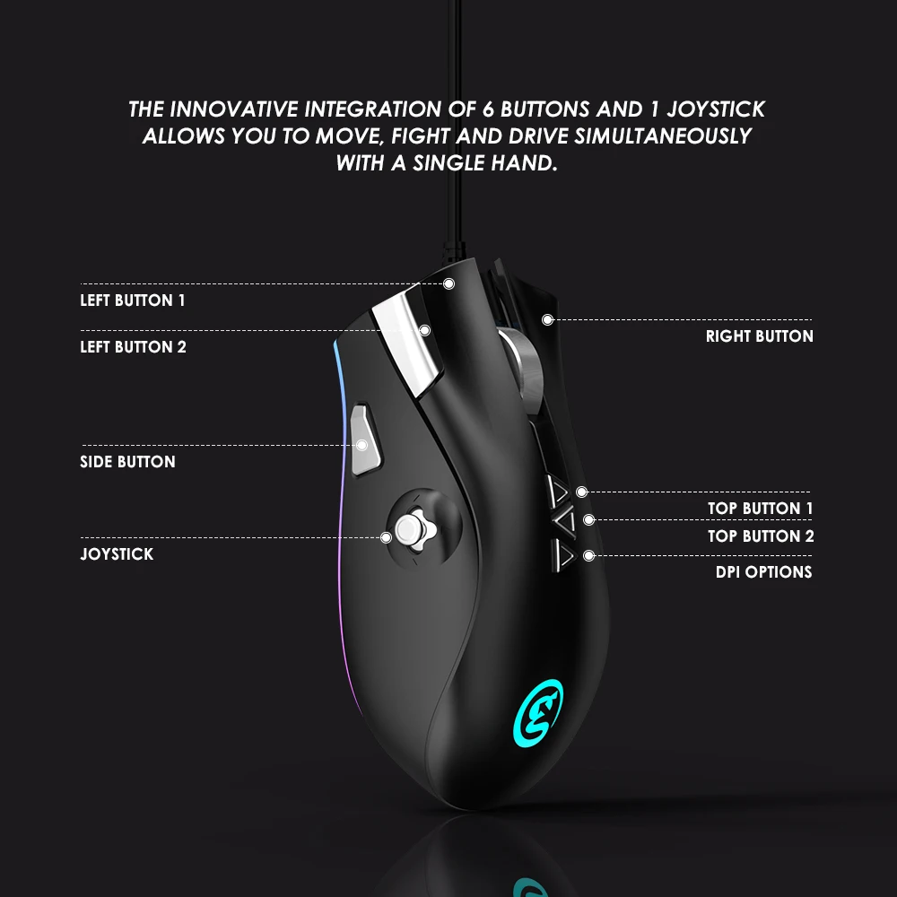 Gamesir X1 Gaming Mouse - Adjustable DPI & RGB Backlight