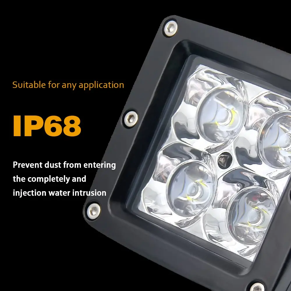 Ce Rohs Dot Ip68 12w 3 Inch Spot Light Cube Pods 12v 24v 3d Led Work ...