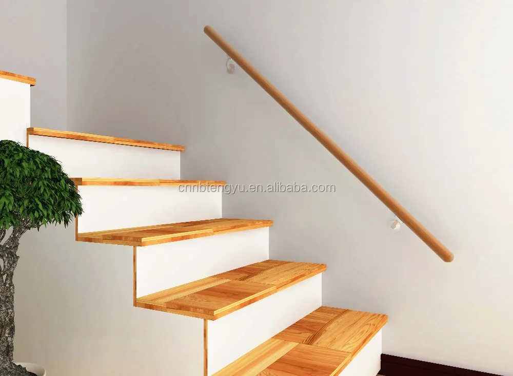 Round Timber Handrail For Indoor Steps /wood Handrail Design/wood ...