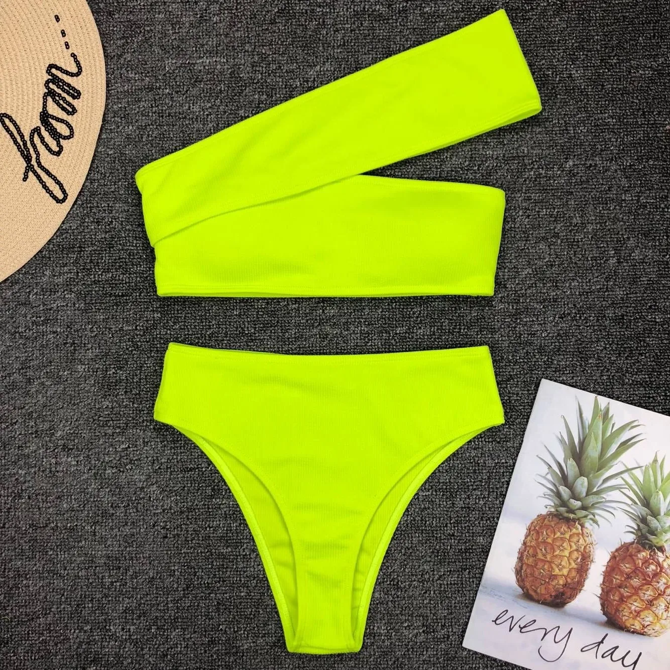 Wholesale One Shoulder Style Womens Neon Swim Suit - Buy Neon Swim Suit ...