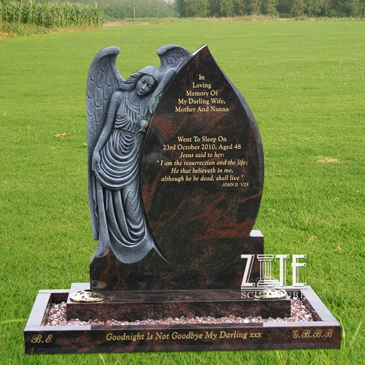 Hand Carved White Marble Grave Angle Headstone Monument Tombstone - Buy ...