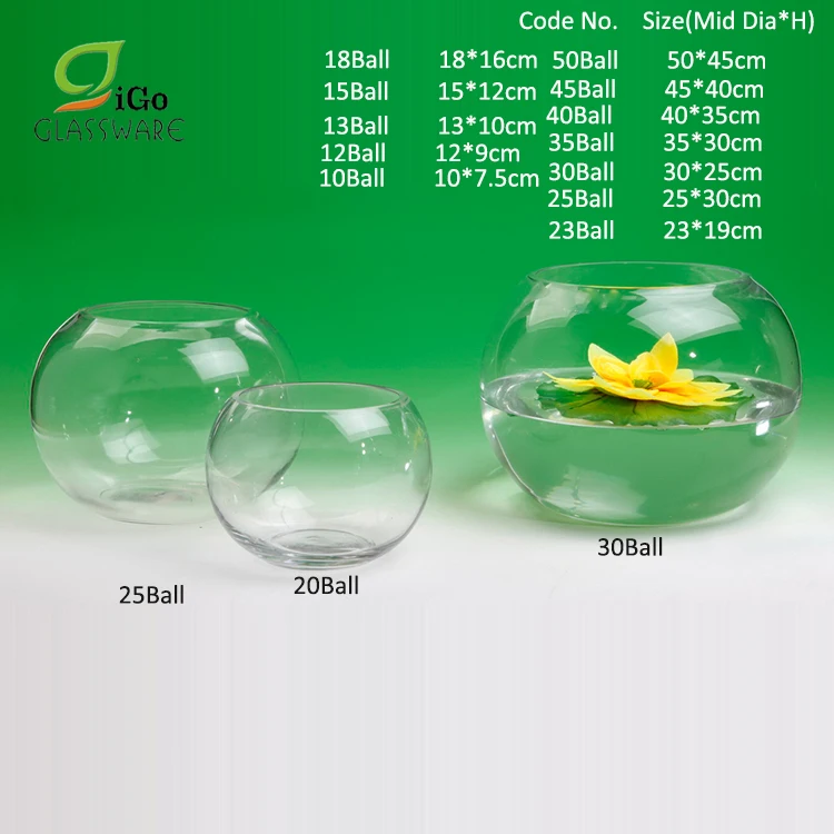 13gal Round Glass Fish Bowl - Perfect Home Decor Aquarium