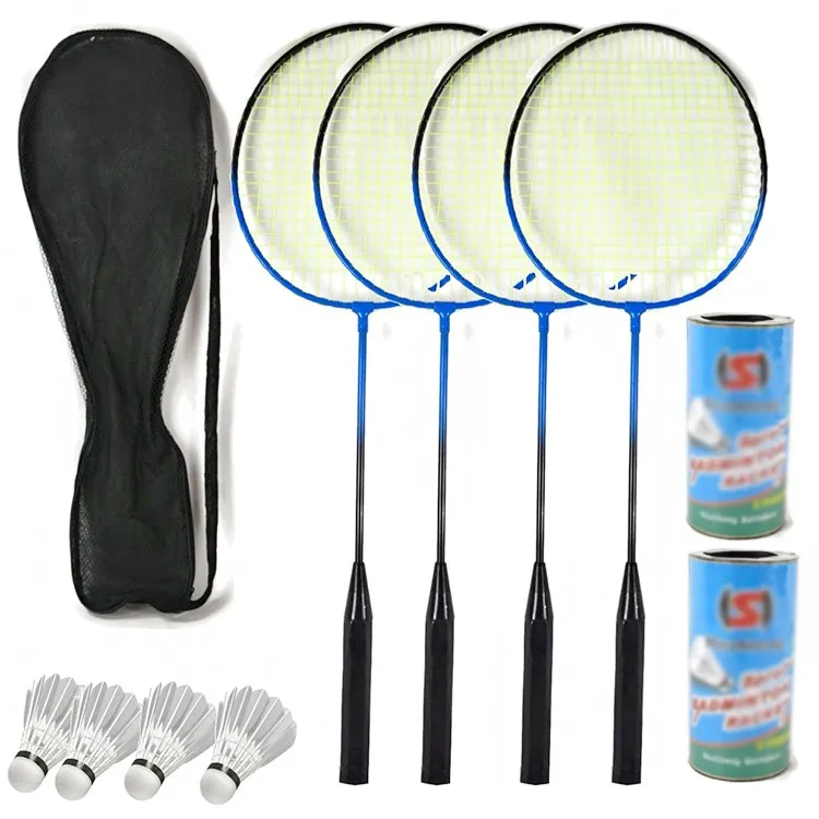 4 Player Badminton Set Racket Net Shuttlecock Outdoor Garden Game Sport ...