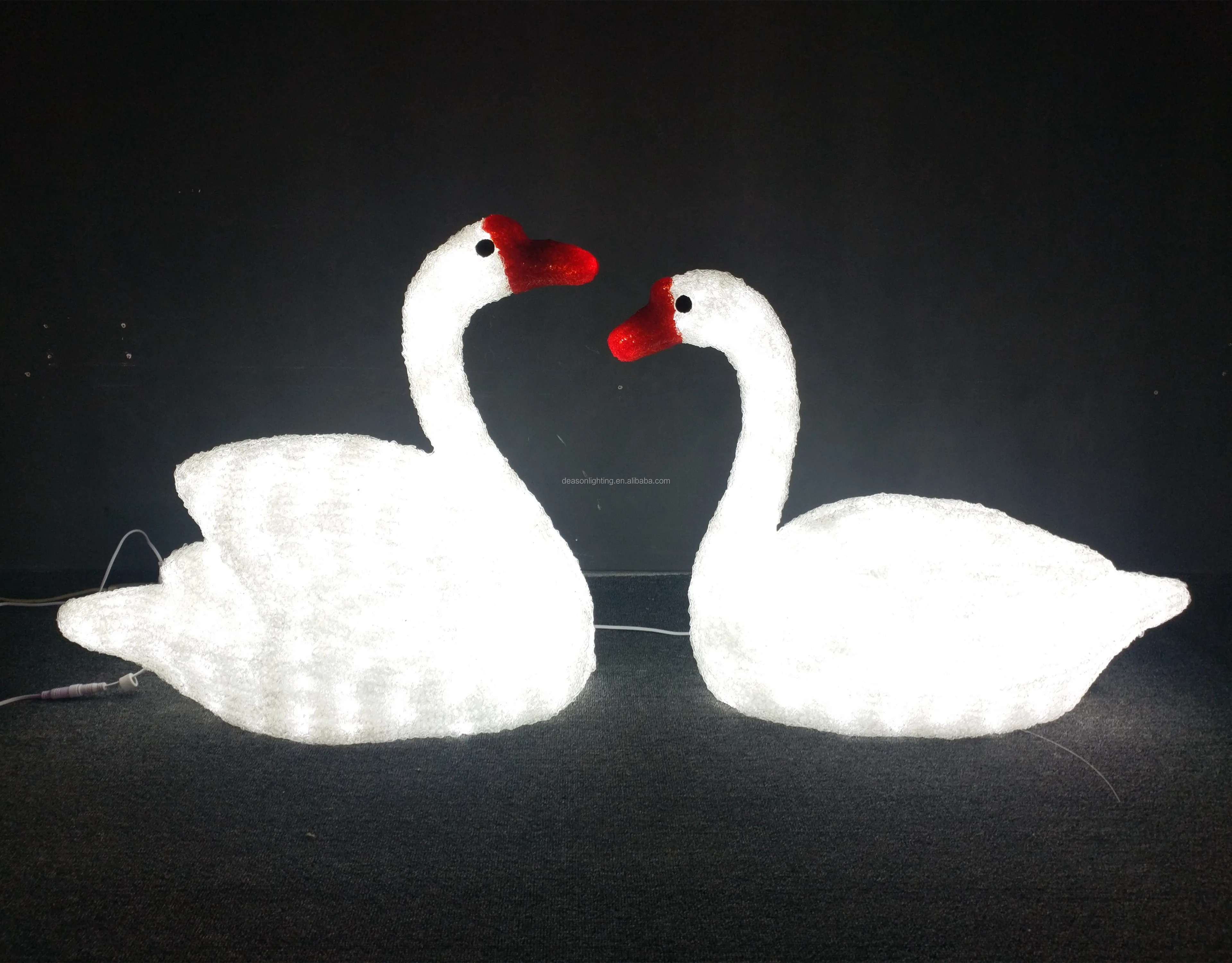Crystal Swans With Led Light - Buy Christmas Led Swan,Lighted Swan For ...