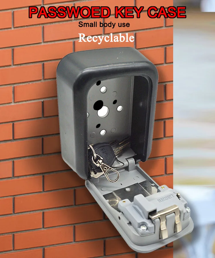Outdoor Storage Key Hide Box Wall Mounted Combination Lock Safe Box ...