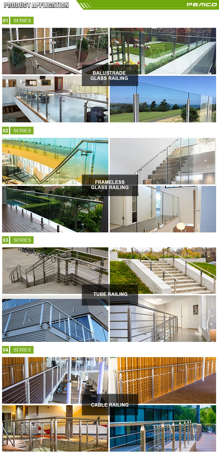 Tempered Terrace Black Post Baluster Balcony Stainless Steel Railing ...