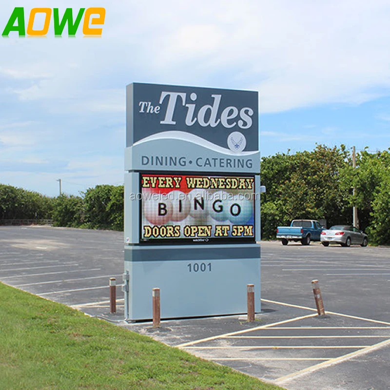 Led Sign Outdoor Full Color Double Sided Led Programmable Message ...