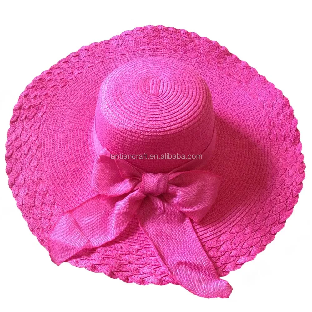 Straw Beach Hat Floppy Stripe Wide Brim Custom Straw Hat With Chain And ...