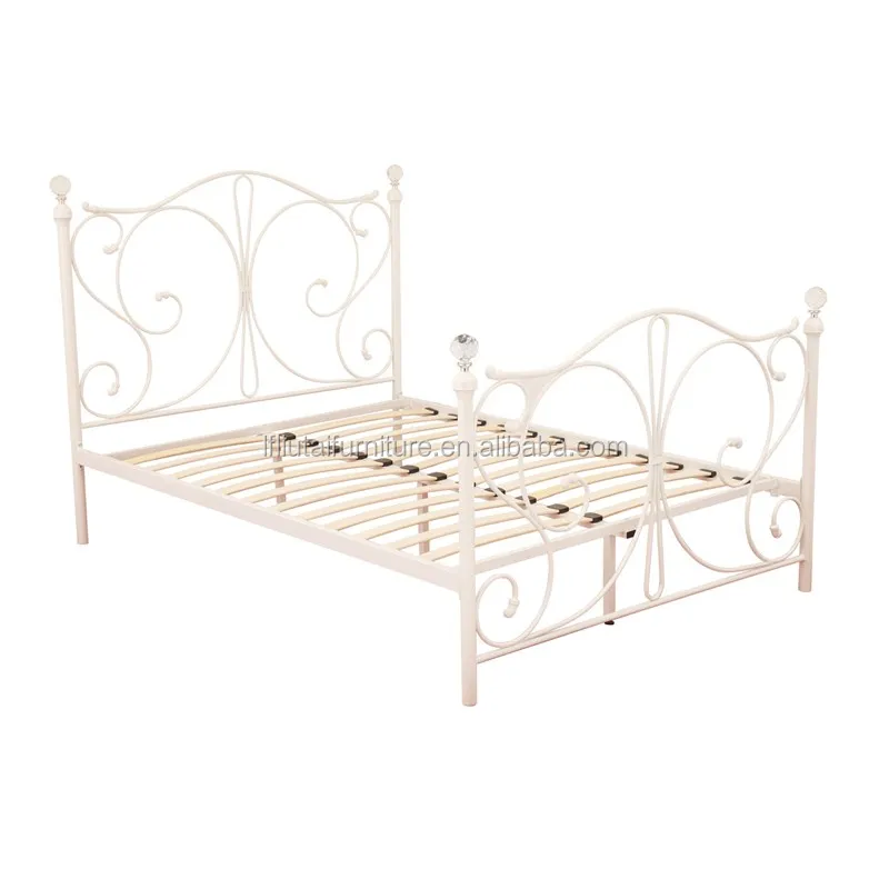 Crystal Ball Bed Knobs with Ornate Headboard & Foot End