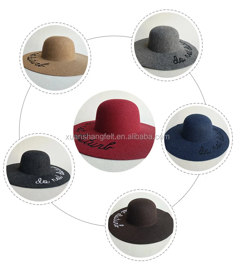 Wide Brim Fashion Handmade Red Felt Hat For Girls - Buy Girls Wool Felt ...