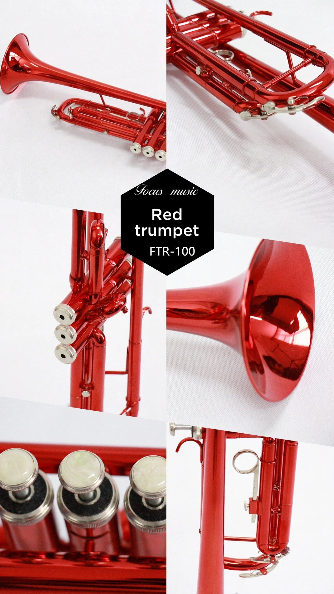 Red Color Wholesale Trumpet High Quality Brass Instrument Beginner ...