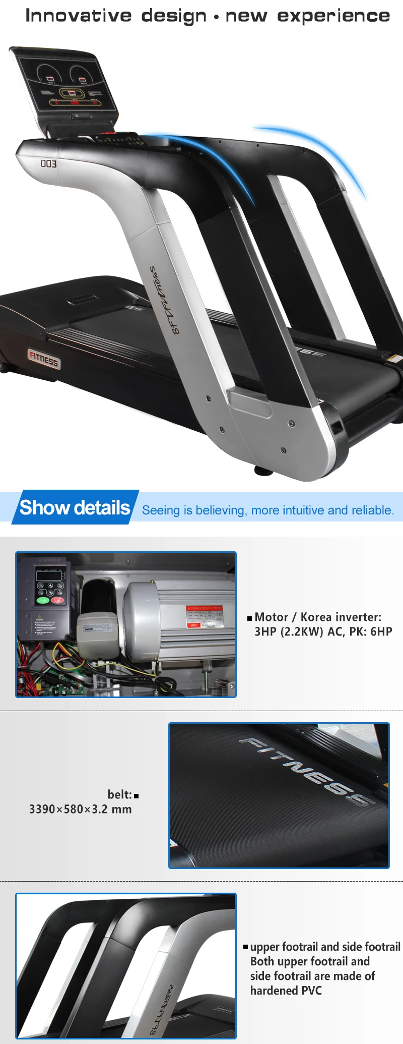 Hot Sales Gym Equipment Running Machine Commercial Electric Treadmill ...