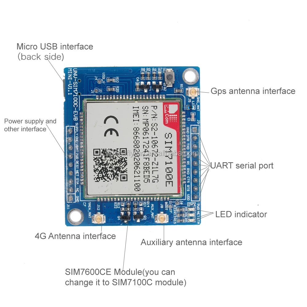 Sim7100e 4g Development Board For Arduino Raspberry Pi 5-18v Android Linux Windows - Buy ...