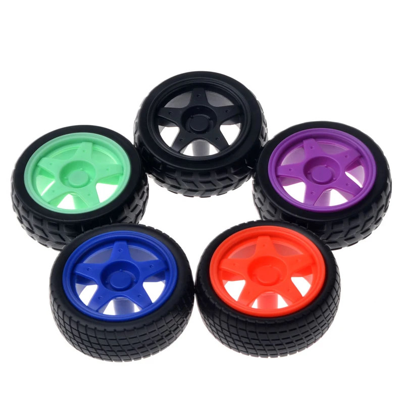 65mm Wheel Width Rubber Tire for DIY Robot Smart Car Robot (light Blue ...