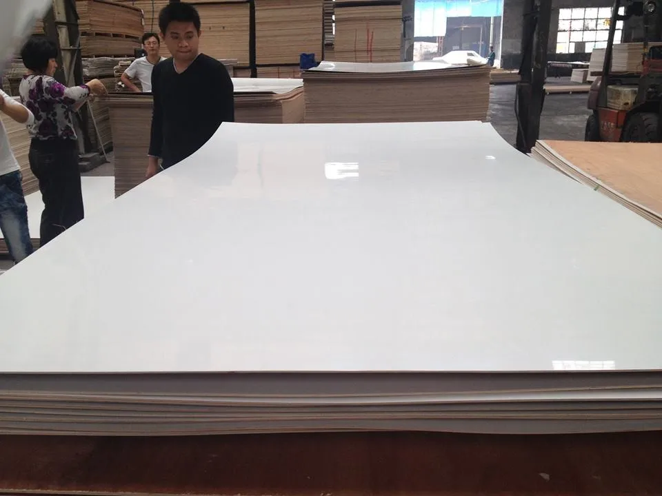 Poplar Main Material Matt White Polyester Plywood - Buy White Polyester ...