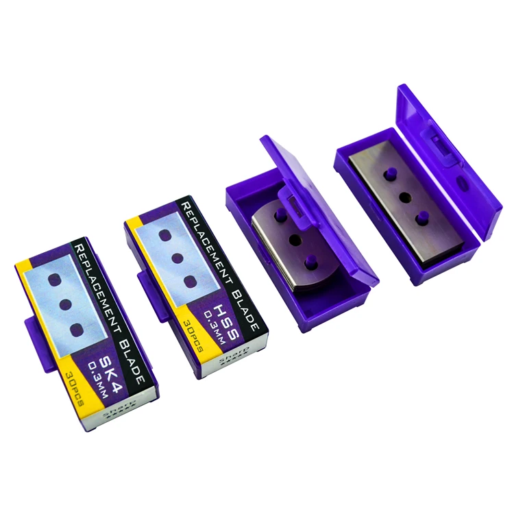 10pcs/plastic Box Three Holes Blades Flooring Knives Blades For Cutting ...