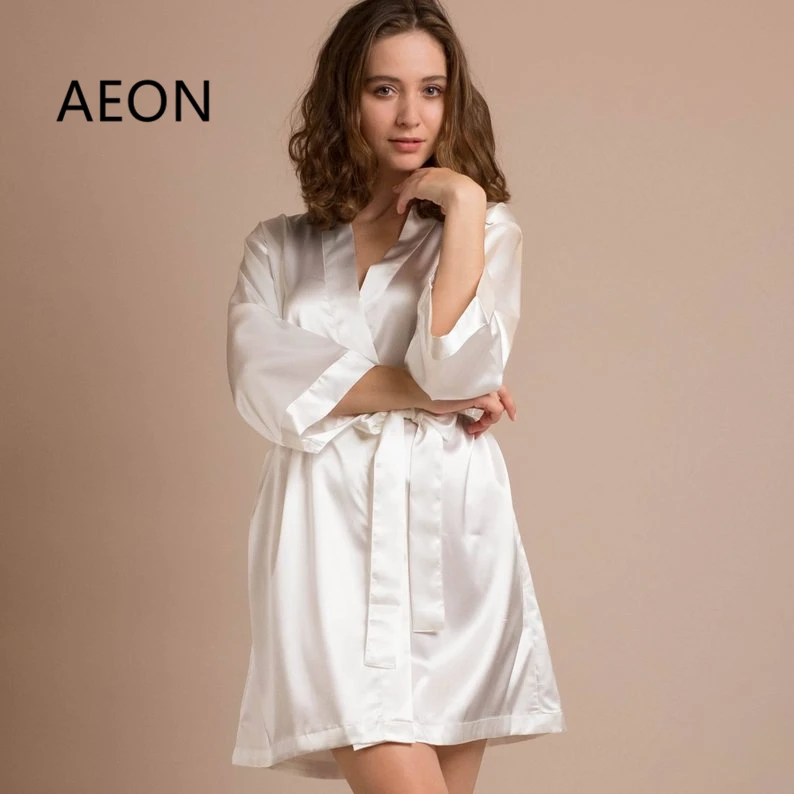 Custom Bridal Robe Gold Blank Silky Satin Robe Wedding Party Dresses ...