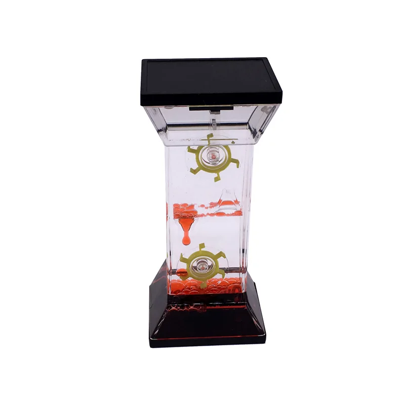 Red Color Plastic Acrylic Oil Liquid Hourglass Timer With Two Wheels In ...
