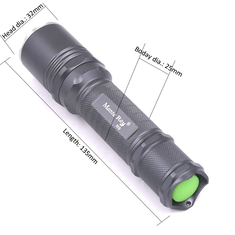 Powerful Manta Ray M6 1000luemns Xp-l Hi V3 Led 5mode Flashlight - Buy ...