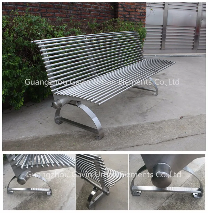 Hot Sale 304 Grade Round Tube Stainless Steel Outdoor Park Benches ...