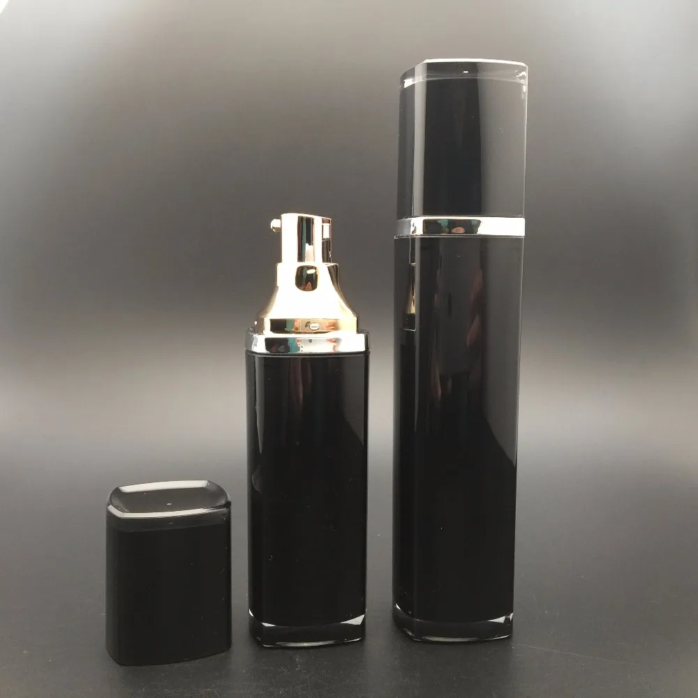 Eco Friendly Black Diamond Airless Cosmetics Dispenser Bottle 50ml