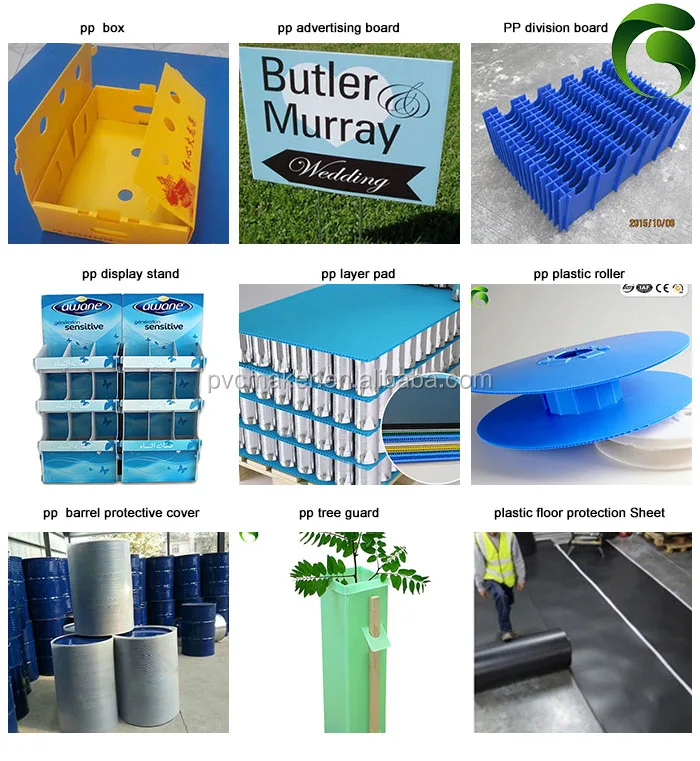 Colorful 4x8 Corrugated Coroplast Corflute Plastic Cardboard Sheet ...