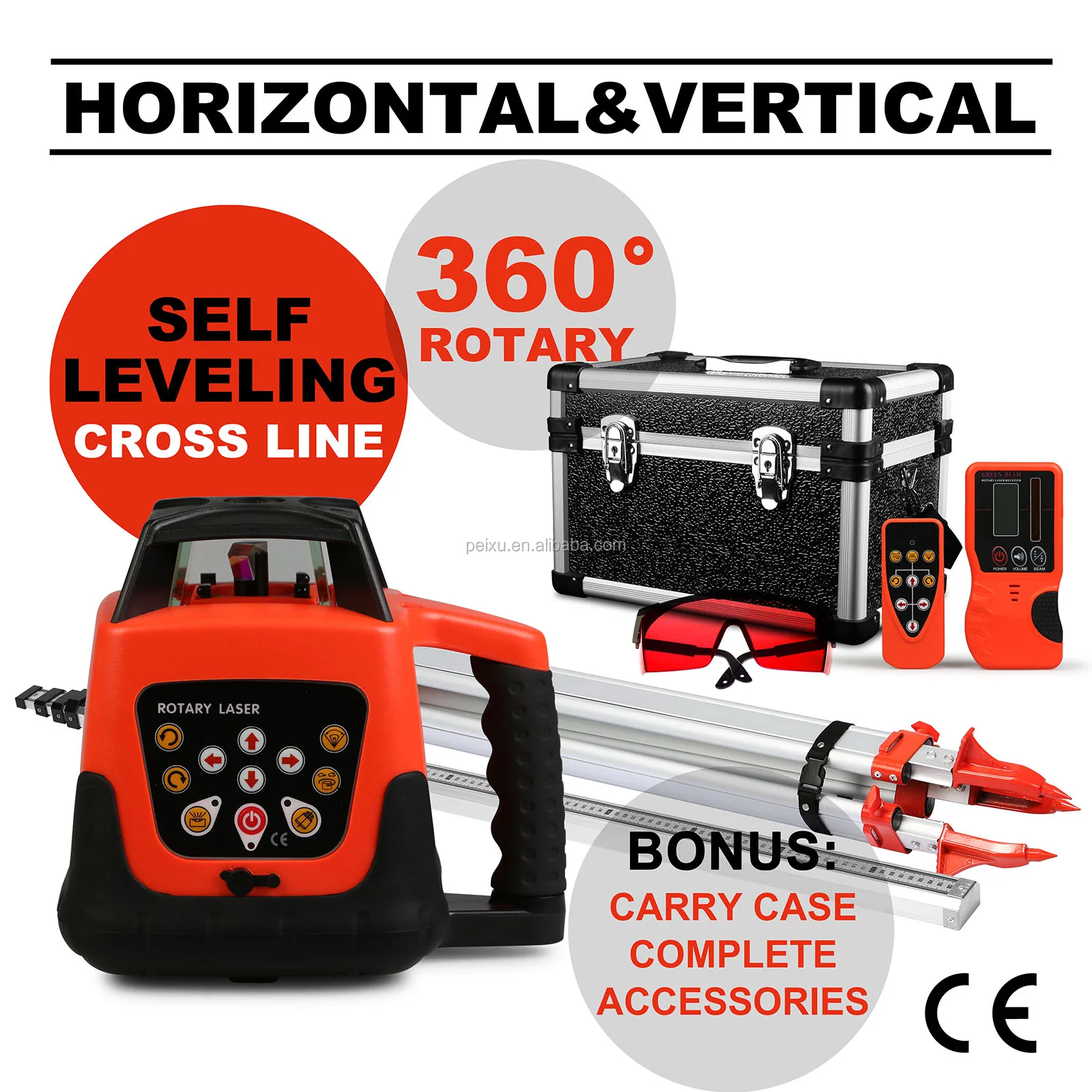 Automatic Electronic Self-leveling Rotary Rotating Red Laser Level ...