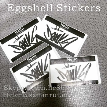 Custom Graffiti Eggshell Blank Stickers On Hello My Name Is Eggshell ...