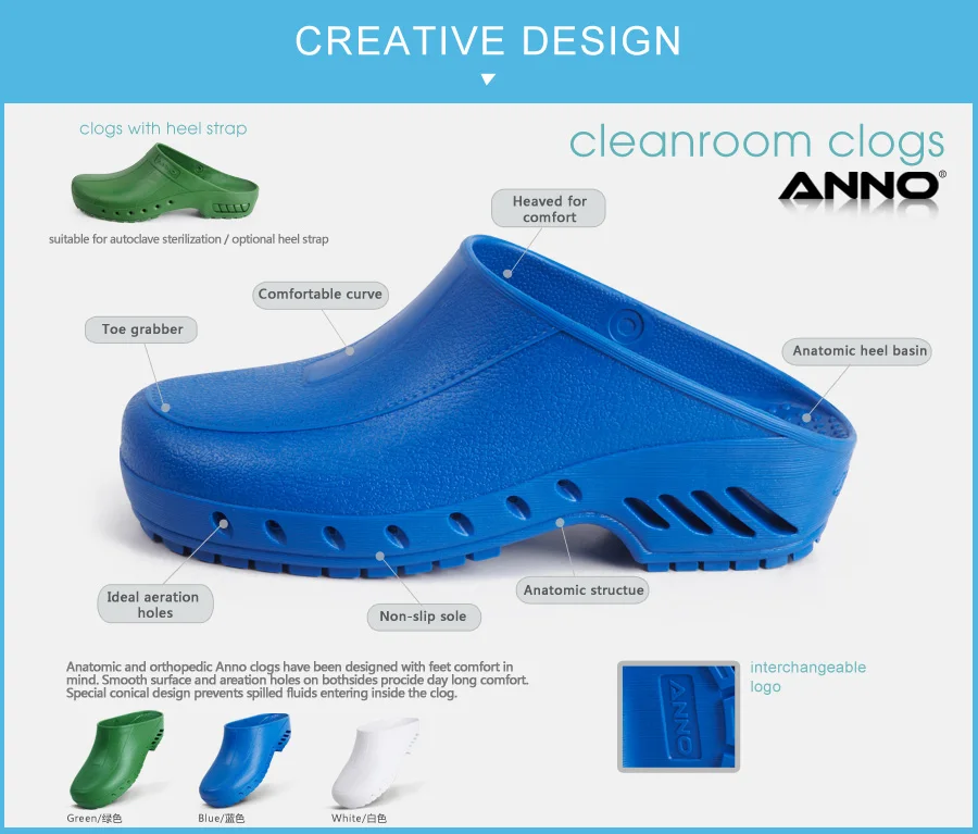 Autoclave Hospital Clogs - Comfortable & Cleanroom Sandals