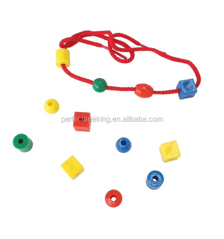Montessori Toys Lacing Stringing Beads Geometry Set Teaching Aids ...