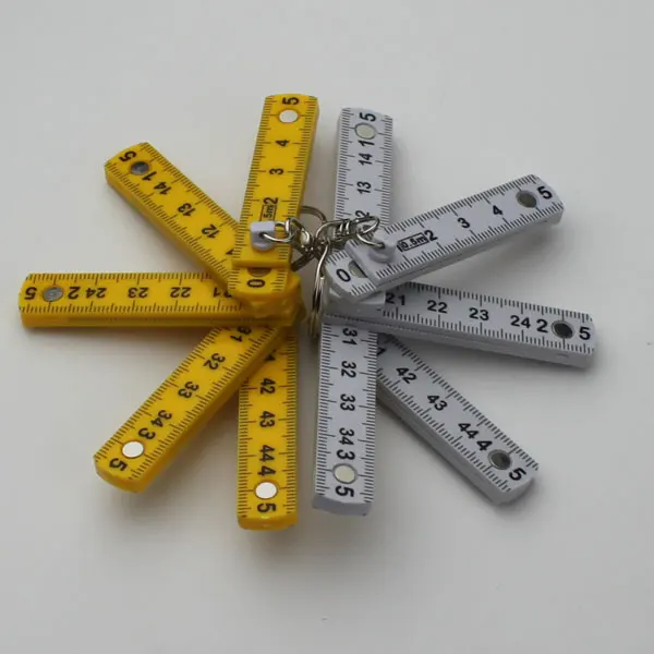 Mini 50cm Plastic Foldable Folding Ruler with Keyring