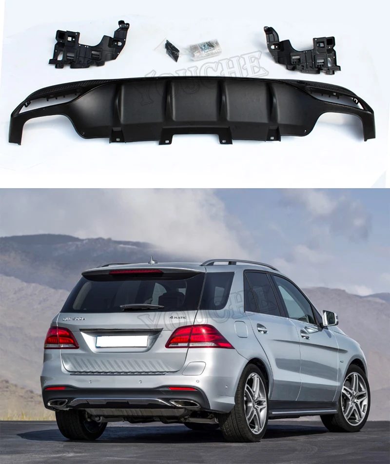 Diffuser & Exhaust Tip For Mercedes Benz Gle Class W166 4 Door Suv 2016 ...