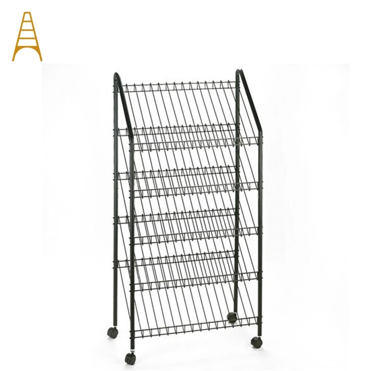 Custom Layer Snack Chocolate Candy Bar Display Rack Stand With Wheel ...