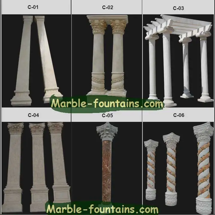 Round Pillar Decorative Column Marble Round Pillar Design - Buy Round ...